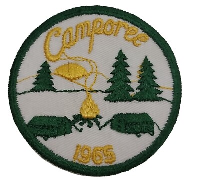 Boy Scouts BSA Vintage 1965 Camporee Patch Embroidered Round Pine Tree ...