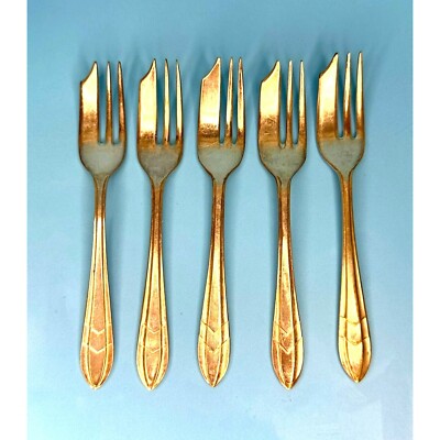 Set of 5 Vintage MSL Sheffield England EPSN 5” Fish Forks Silver Plate ...