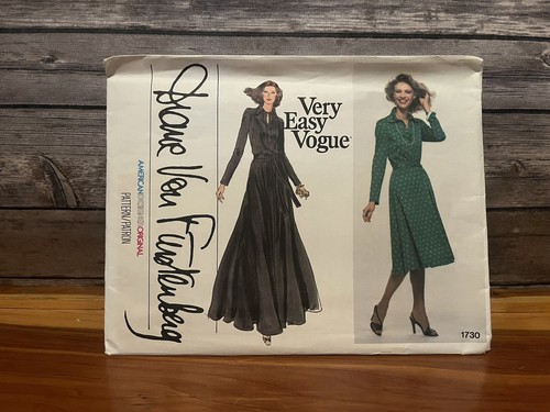 Very Easy Vogue Vintage Sewing Pattern 1730 Diane Von Furstenberg Dress ...