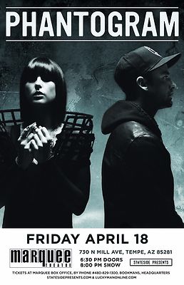 PHANTOGRAM 2014 PHOENIX CONCERT TOUR POSTER - Electro Rock, Dream Pop ...