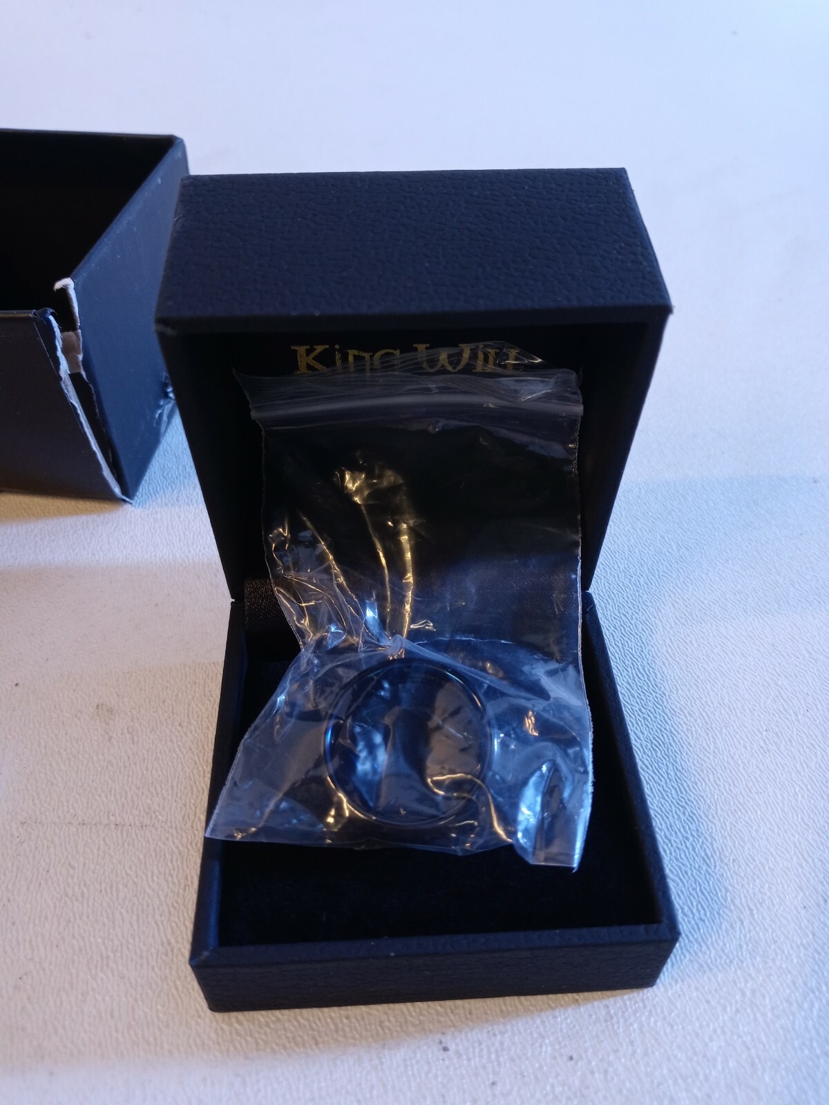 King Will "The Vow Keeper" Blue and Black Tungsten Carbide Ring ~ Size ...