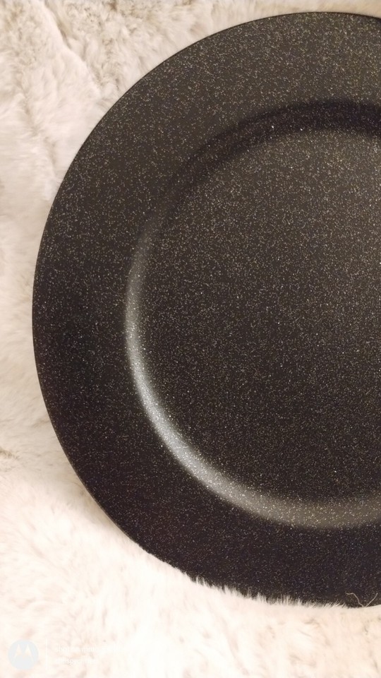 Set 4 Silver Sparkle BLACK CHARGER PLATES Placemats Platter Dinner NEW ...
