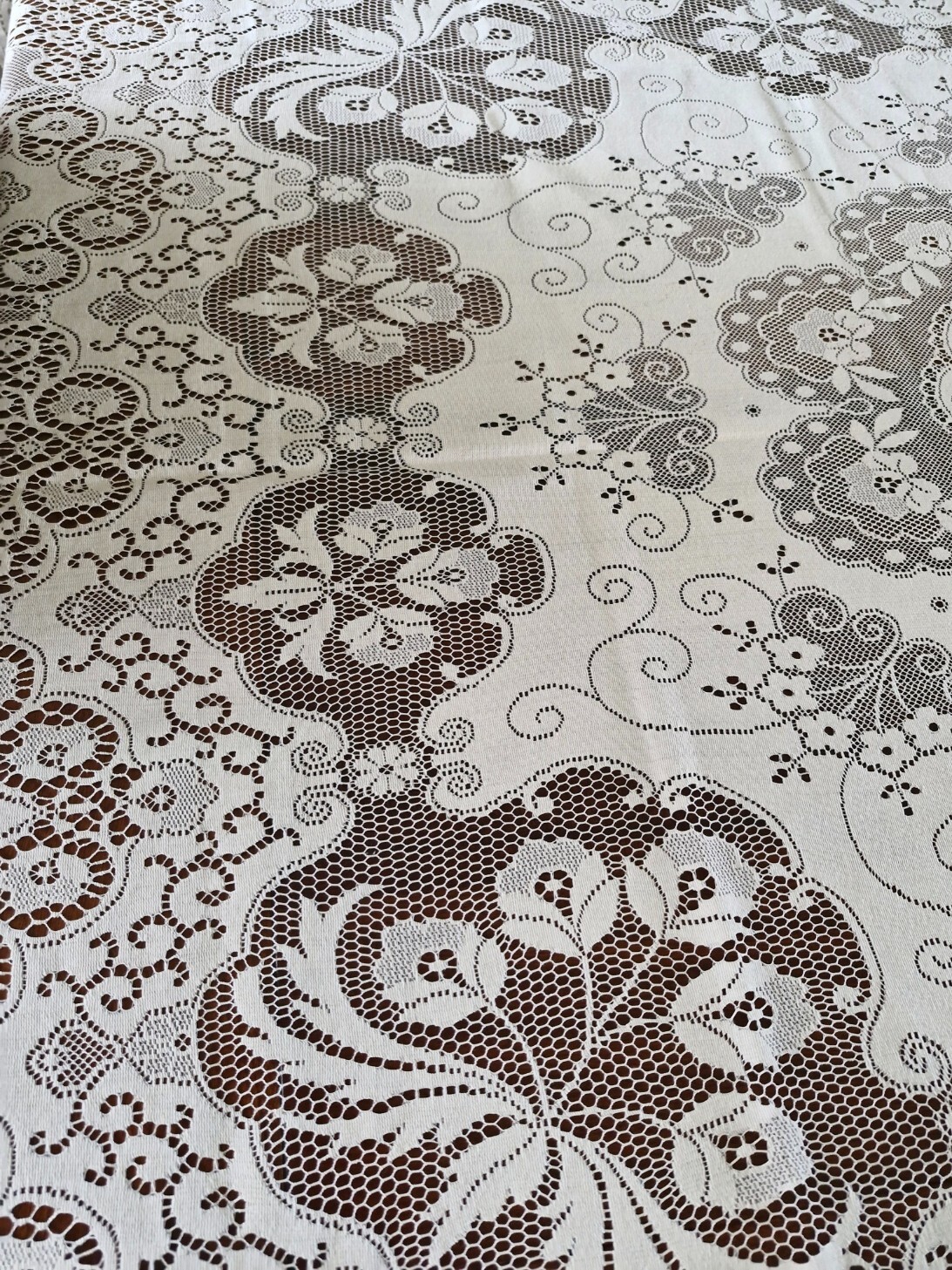 Vintage Nottingham Lace Rectangular Tablecloth Exclusive Peggy Wilkins ...