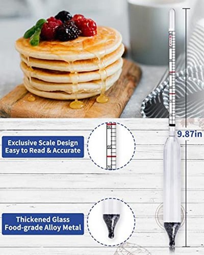 Maple Syrup Hydrometer with BRIX & Baume Scales, Density Meter for ...