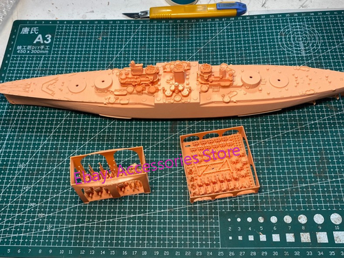 3D Printed Model kit 1/700 USS Vermont Battleship (waterline/full hull ...