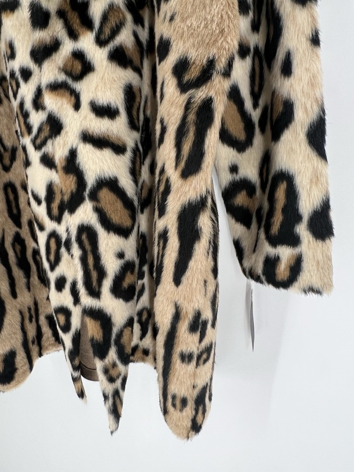 Shaci Antibes Leopard Animal Print Faux Fur Long Coat Size Small New | eBay