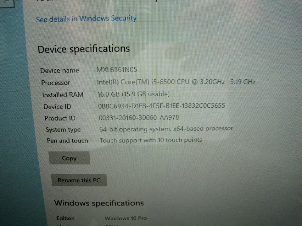 HP EliteOne 800 G2 23" FHD AIO TOUCH SCREEN i5-6500 3.2GHZ 16GB 256GB ...