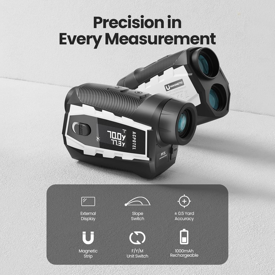 Golf Rangefinder with Slope 1000 Yards Laser Range Finder External Side ...