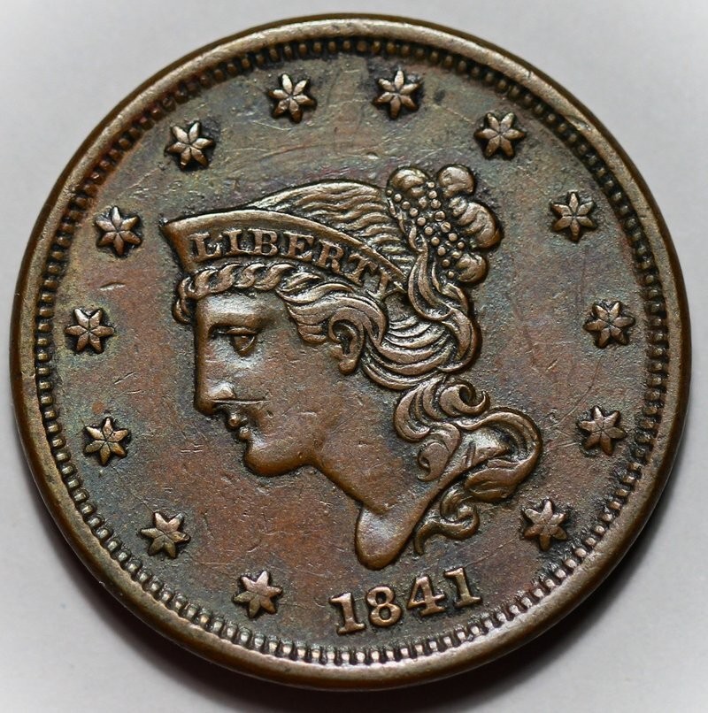 1841 Braided Hair Liberty Head Large Cent (N-5) - US 1c Copper Coin | eBay