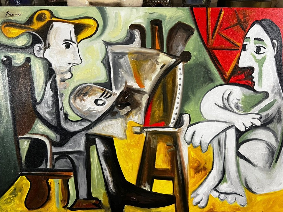 PABLO PICASSO - Amazing oil Painting - Handmade Canvas - signed - With ...