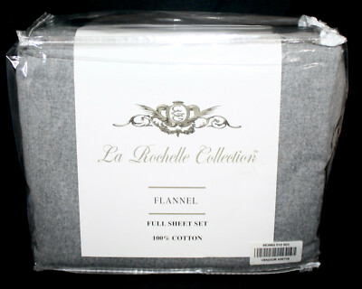 New CGG HOME FASHIONS La Rochelle Full Sheet Set Heathered Gray Cotton ...