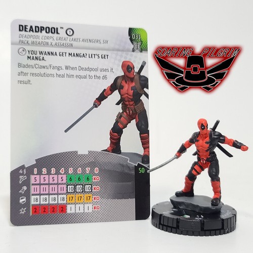 Marvel Heroclix DEADPOOL - 031 - UNCOMMON Deadpool Weapon X Set SHIPS 6 ...