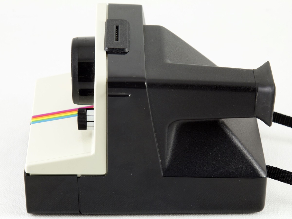 Vintage Original Polaroid SX-70 OneStep White Rainbow Stripe Vintage Original Polaroid SX-70 OneStep White Rainbow Stripe