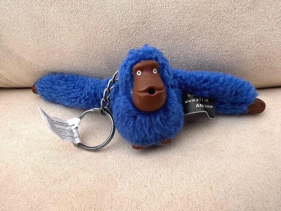NWT KIPLING MONKEY KEYCHAIN KEY RING CHARM BLACK RED GRAY BLUE GREEN ...