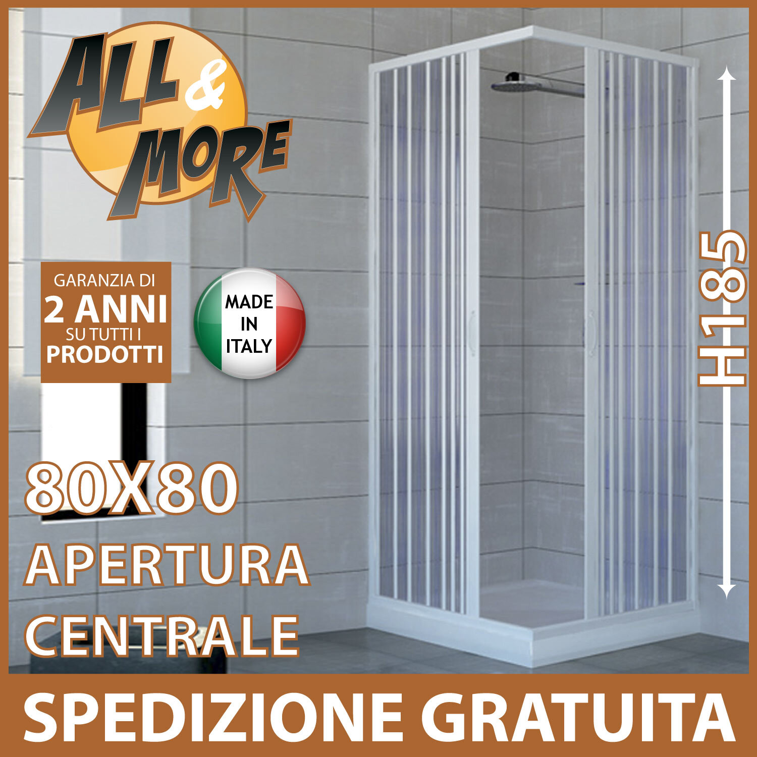 MAMPARA DE DUCHA 80X80 CABINA ANGULAR BAÑO PLEGABLE PVC APERTURA ...