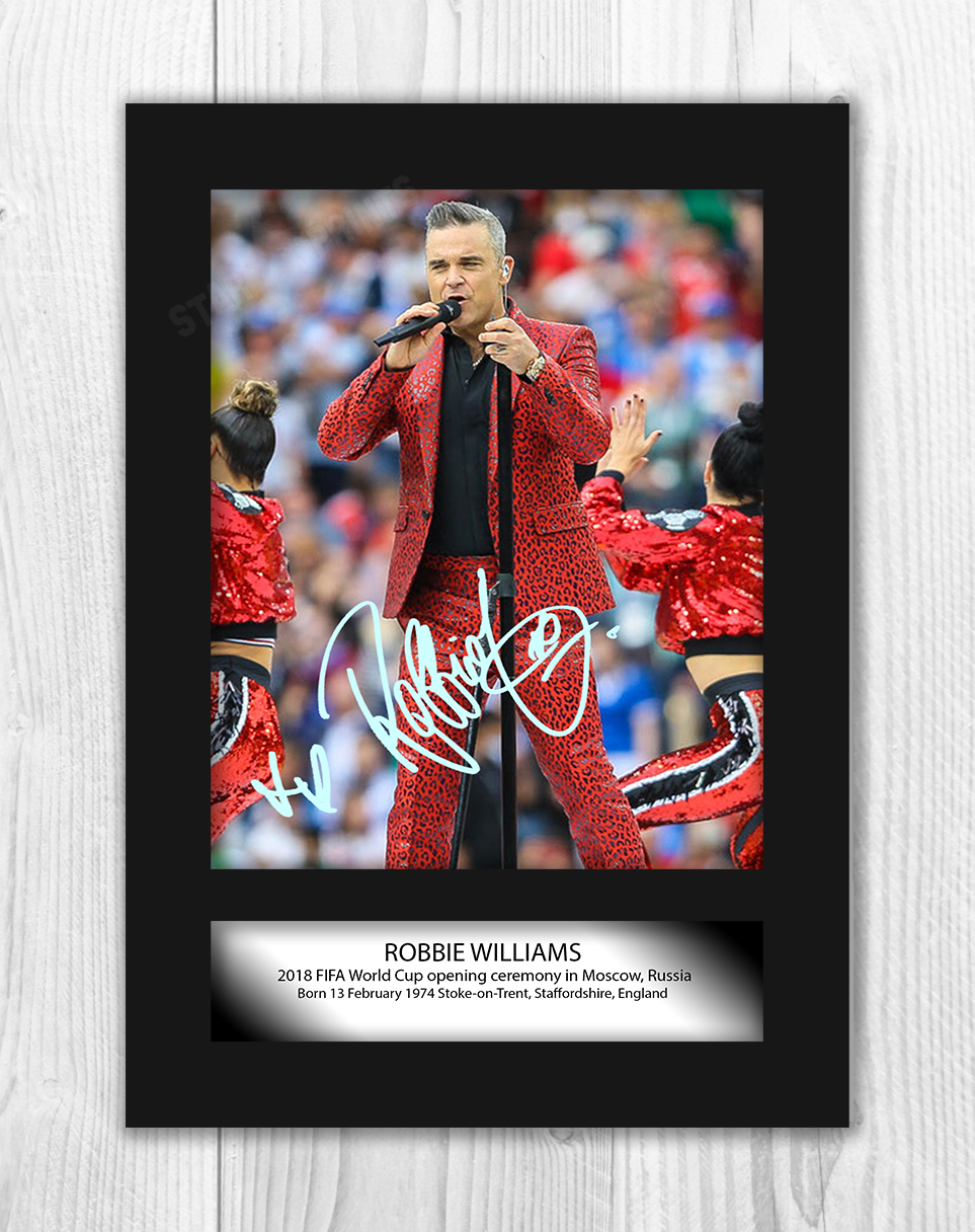 Robbie Williams 1 A4 signed mounted photograph picture poster Choice of ...