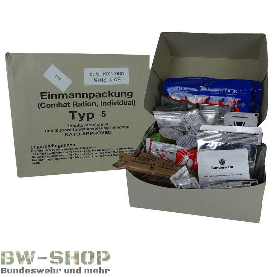 ORIGINAL BUNDESWEHR EPA BW EINMANNPACKUNG ESSEN RATION OUTDOOR MENÜ ...