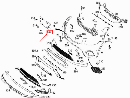 New MERCEDES-BENZ GLC X253 Front Bumper License Plate Holder ...