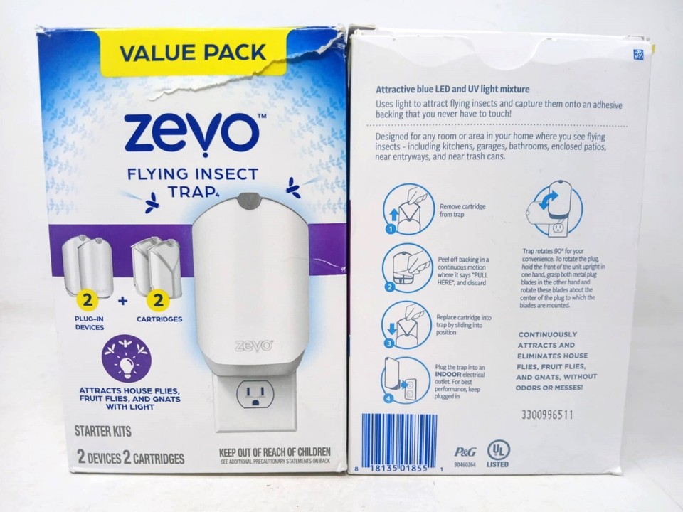 Zevo Flying Insect Trap Value Pack - 2 Devices + 2 Cartridges | eBay