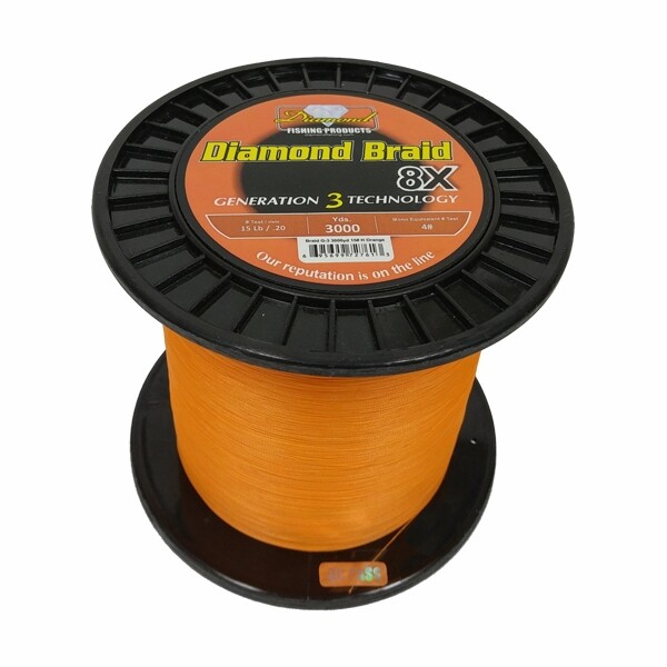 Momoi Diamond Braid Generation III Fishing Line 8x - Orange - 100lb ...