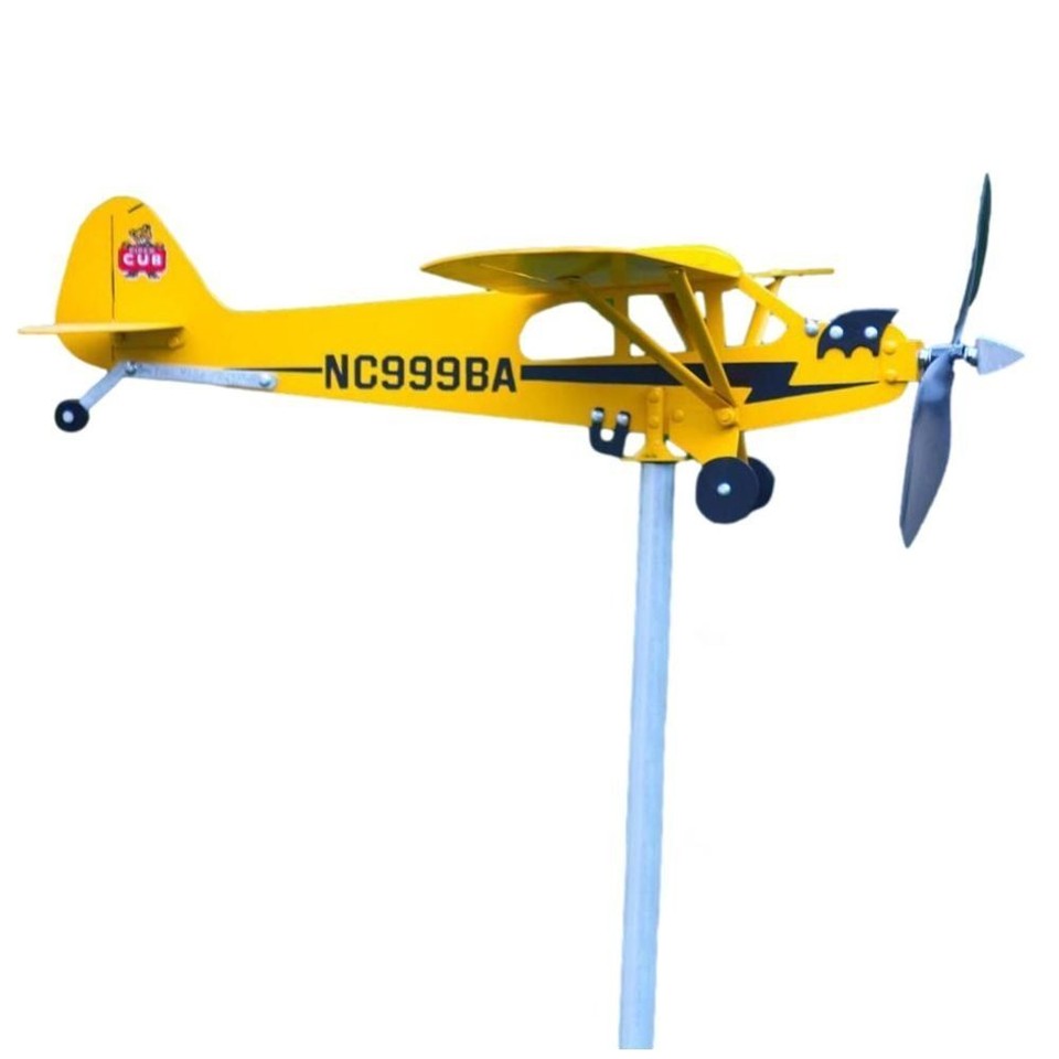 Yellow Piper J3 Cub Airplane Weather Vane Aircraft Weather Vane Plug ...