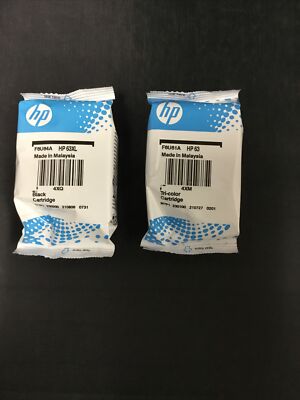 Genuine HP 63 XL Black & 63 Tri-Color Ink Catridges 2 Pack (Expires 05 ...