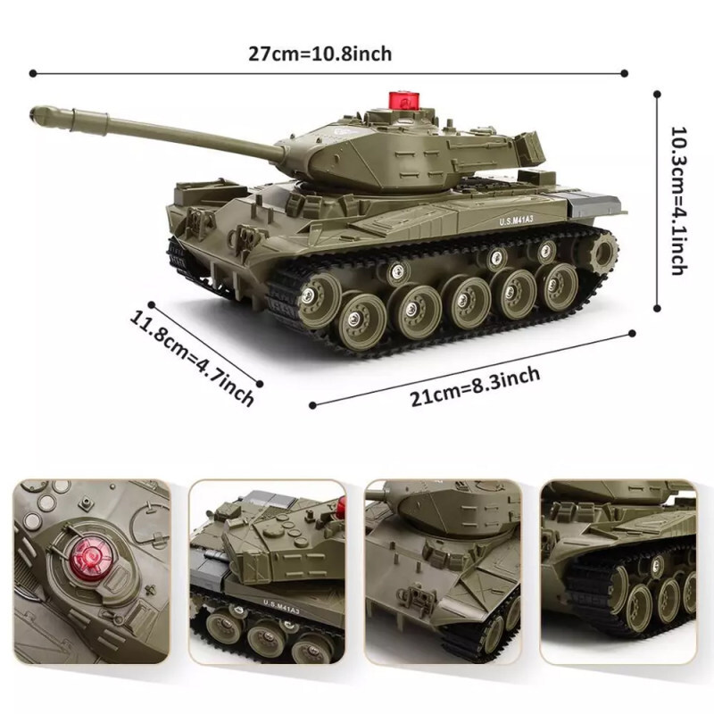 Q85 1:32 2.4G Simulation RC War Battle Military Tactical Tank Toy Model ...