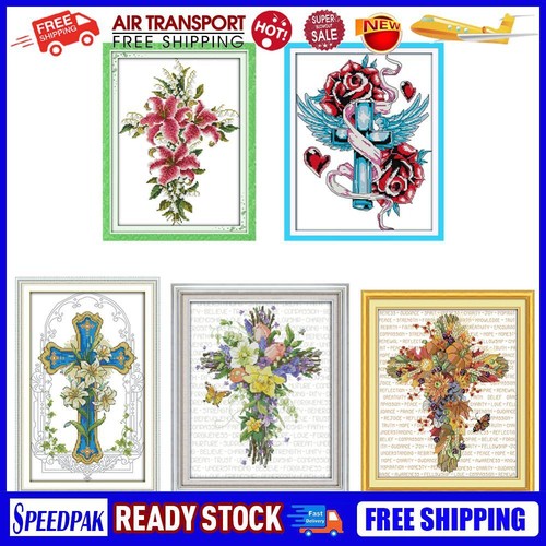 14CT Stamped Cotton Thread Cross Stitch Kit DIY Counted Canvas ...