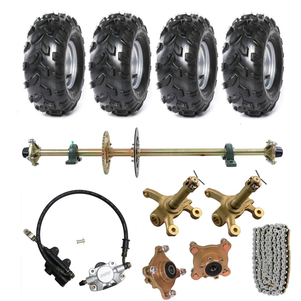 44" Rear Live Axle Kit Wheels Sprocket Hub Brake Assembly for Go Kart ...