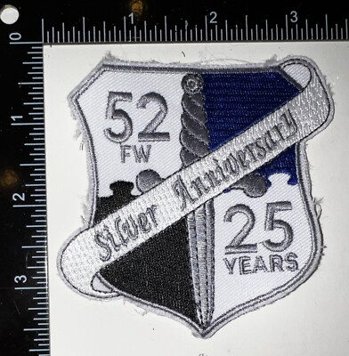 USAF US Air Force 52nd Fighter Wing Silver Anniversary 25 Years Patch ...
