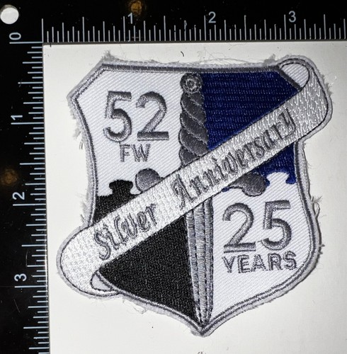 USAF US Air Force 52nd Fighter Wing Silver Anniversary 25 Years Patch ...