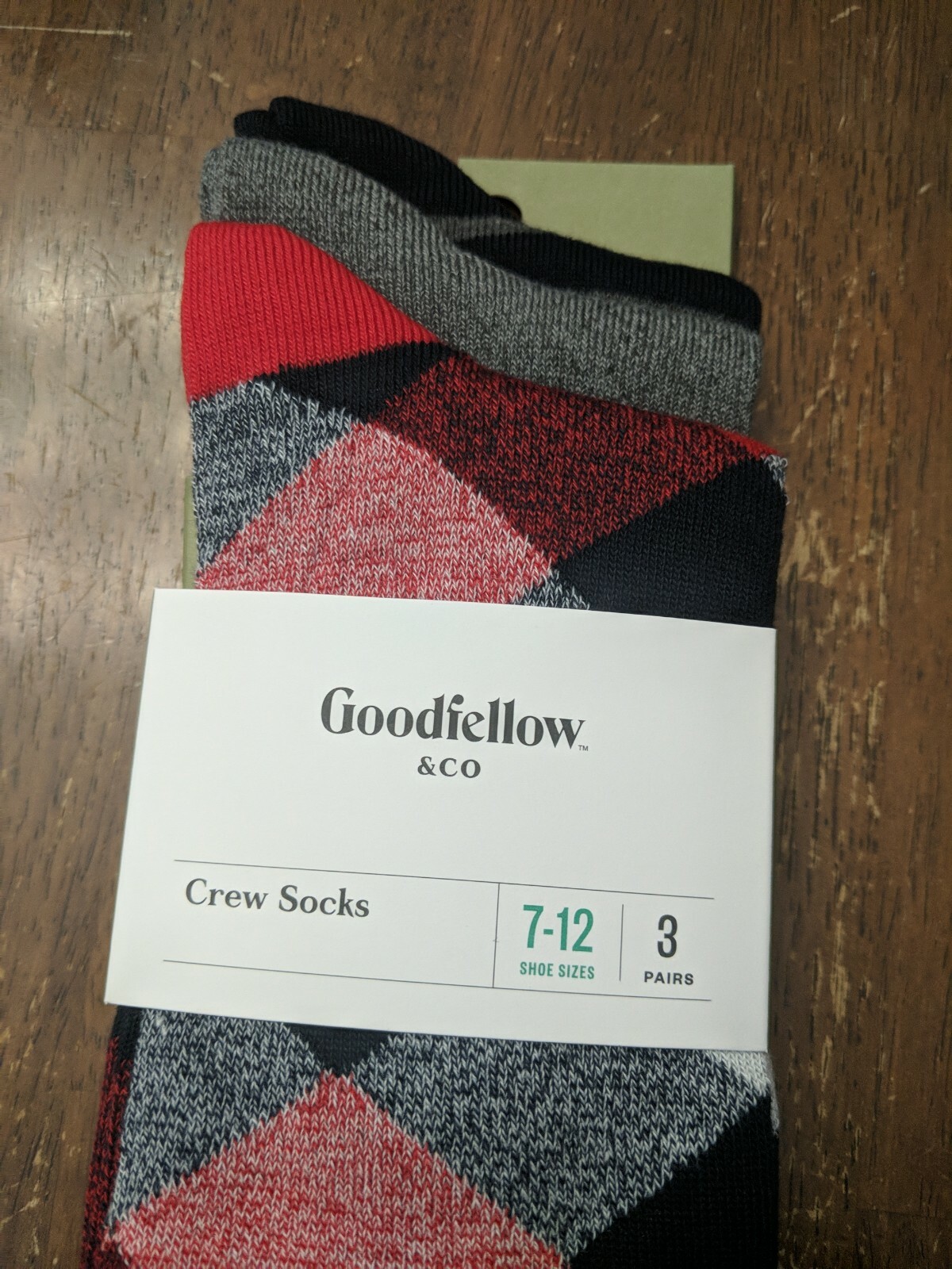 Goodfellow & Co 3 Pk Novelty Crew Socks Men's Socks Sz 7-12, Argyle ...
