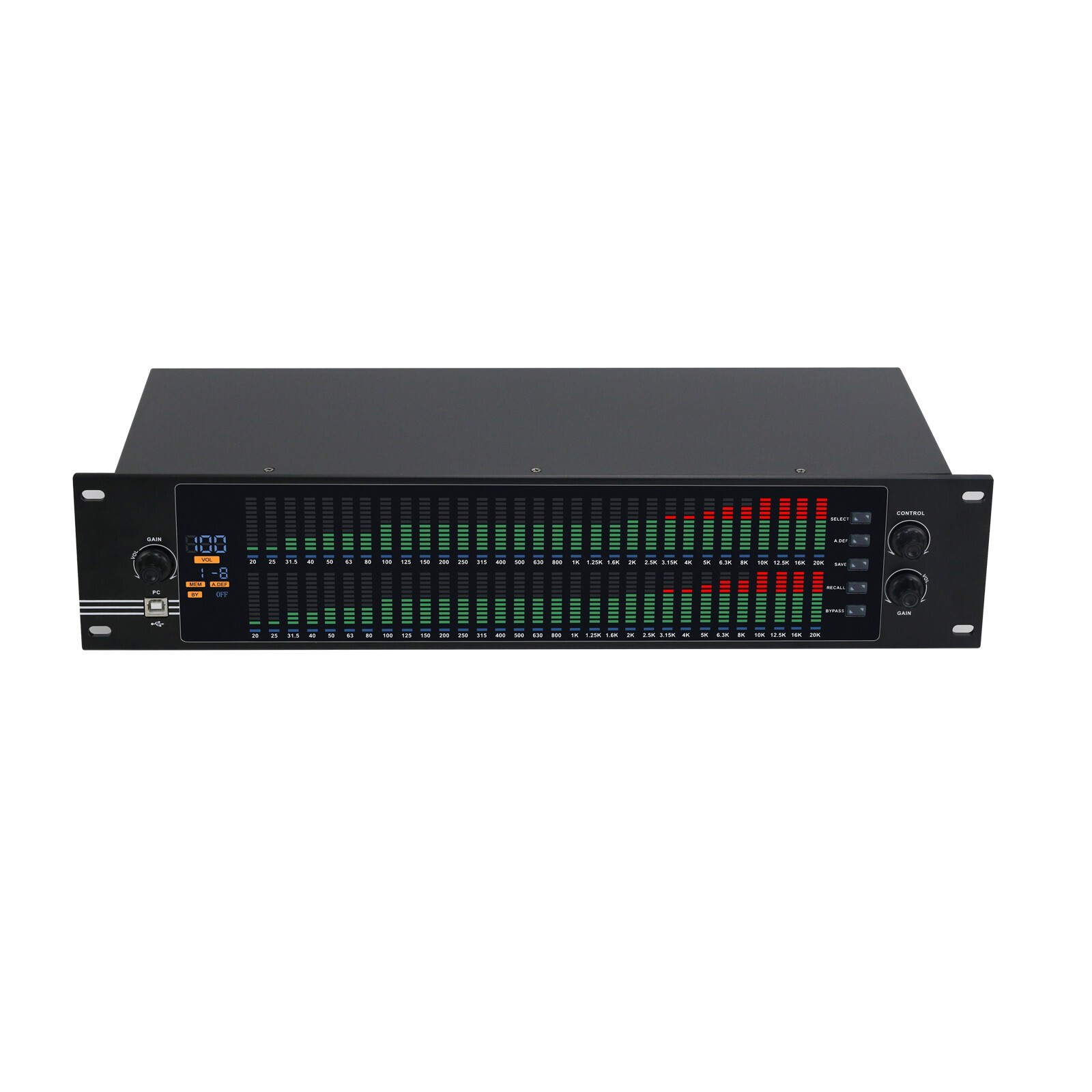 EQ-323 2U Dual 31-band Professional Graphic Equalizer Spectrum Digital ...
