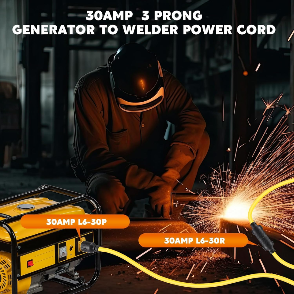 NEMA L6-30 Generator Extension Cord, NEMA L6-30P Male Plug to L6-30R ...