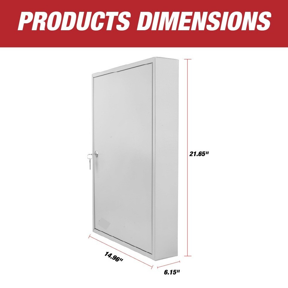 200 Position Wall Mount Metal Key Box Cabinet Lock Box w/ Tags - (50754 ...