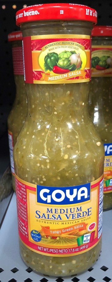 3 BOTTLES Goya Medium Verde Salsa Sauce 17.6 oz chips burritos ...