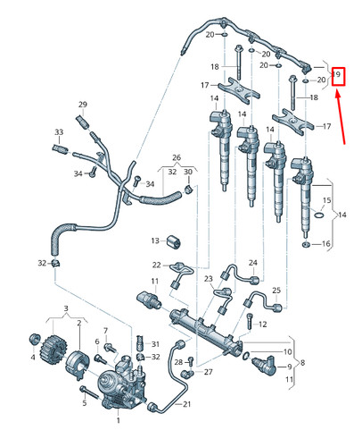 NEW VW ARTEON 3H FUEL RETURN LINE 05L130235 GENUINE | eBay