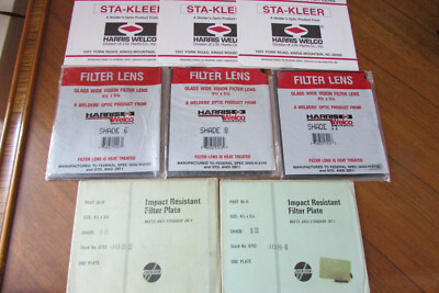 HARRIS / WELCO MIX LOT OF 8 FILTER LENS AND STA-KLEER COVER LENS 4-1/2 ...