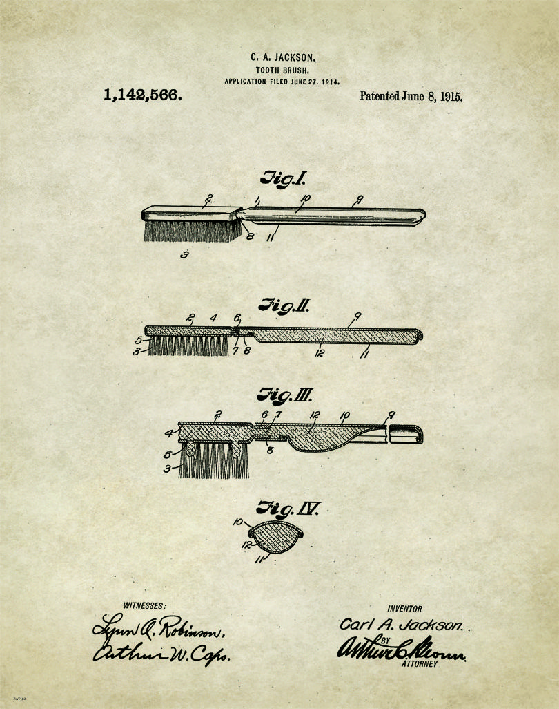 Dentist Patent Poster Art Print Vintage Dental Instruments Tools Chairs ...