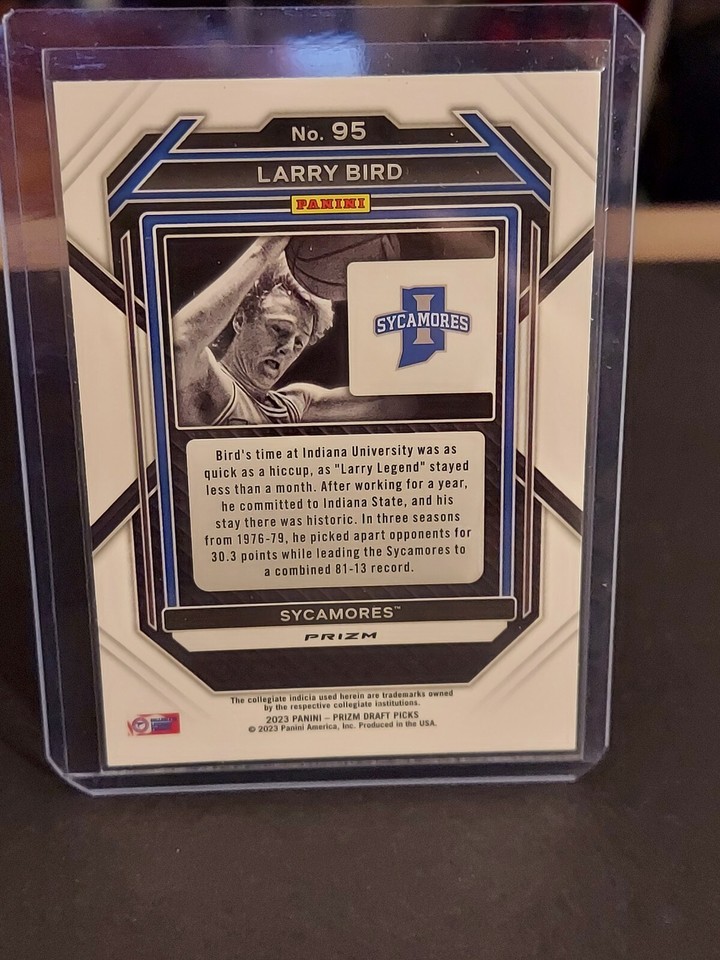 Larry Bird Indiana State 2023-24 Prizm Draft Picks # 95 CELTICS Green ...
