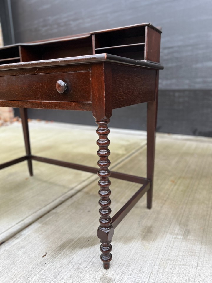 19th Century Antique Berkey & Gay Mahogany Bobbin Leg Desk | eBay
