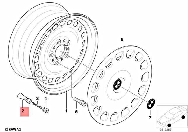 Genuine BMW E38 E39 E46 X5 E53 E60 Wheel Screw In Valve RDC OEM ...