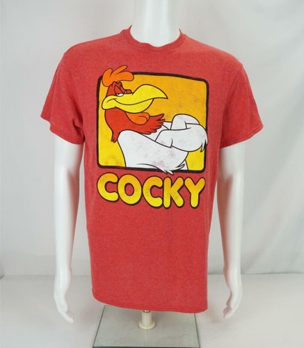 Vintage Froghorn Leghorn T-Shirt Cocky Print Red Men's Medium | eBay