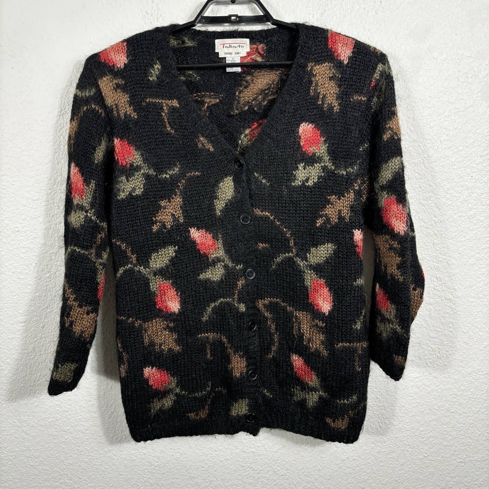 Talbots Hand Knit Cardigan Sweater Size Small Mohair … - Gem