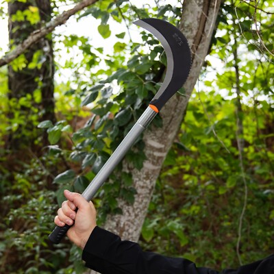 Curved Blade Hand Sickle with Spine Jimping & Textured Handle - Yard ...