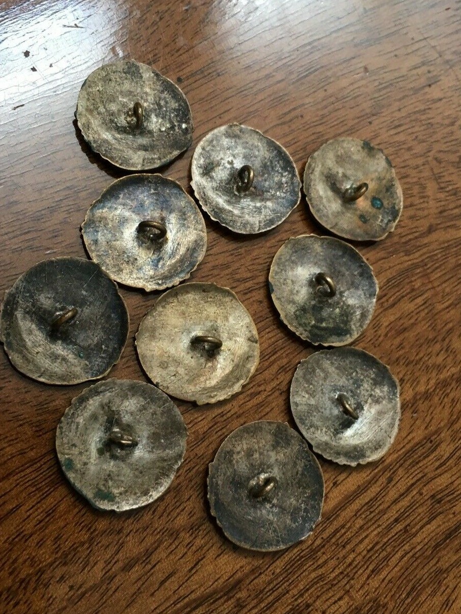 RARE! Set Of 10 Armand Bargas Signed French Buttons Nouveau Lady w ...