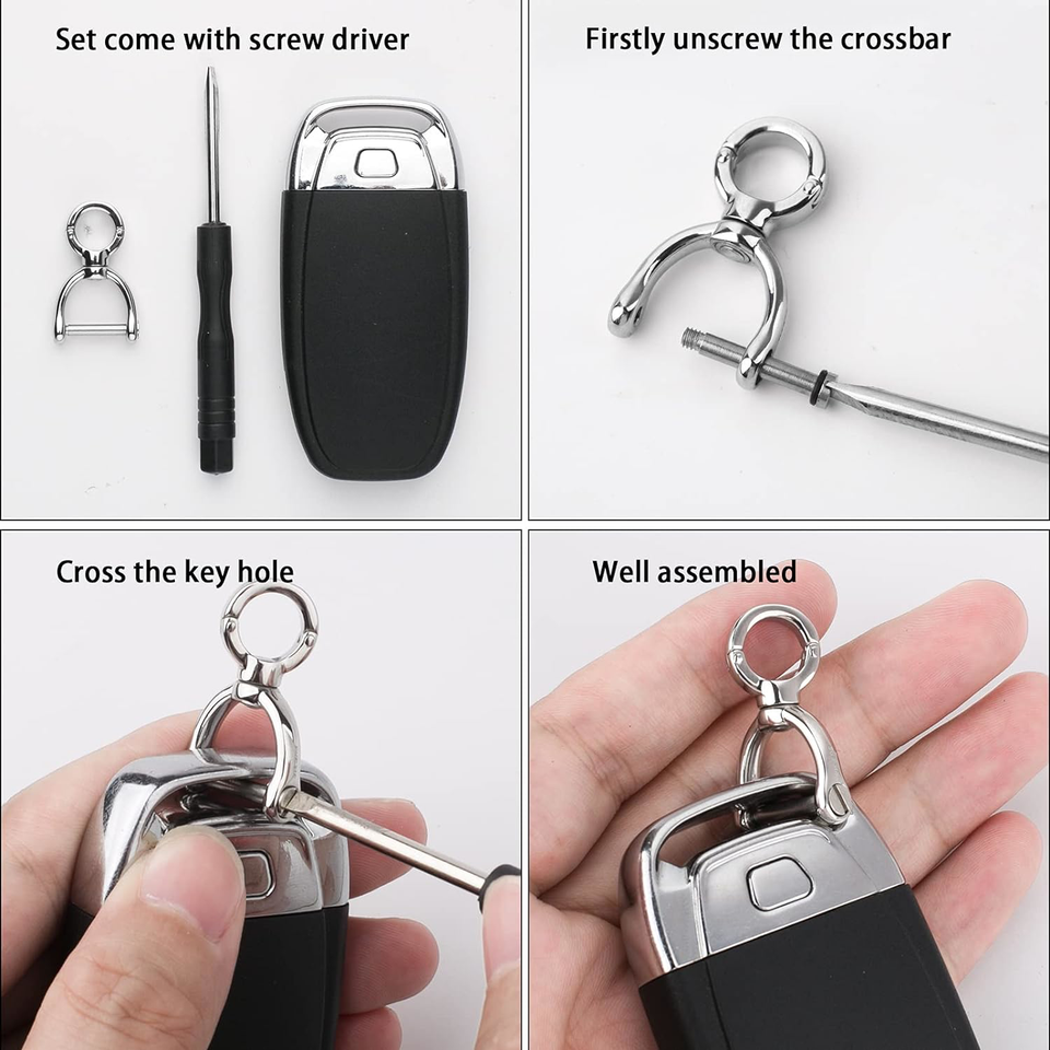 TISUR Swivel D-Rings with Screw Shackle Horseshoe U Shape Key Ring DIY ...