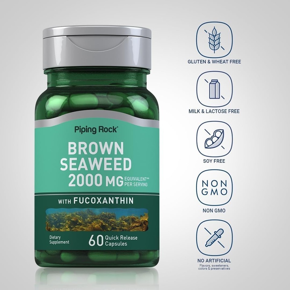 Brown Seaweed Extract 2000 Mg Fucoxanthin Nutritional Immunity Support ...