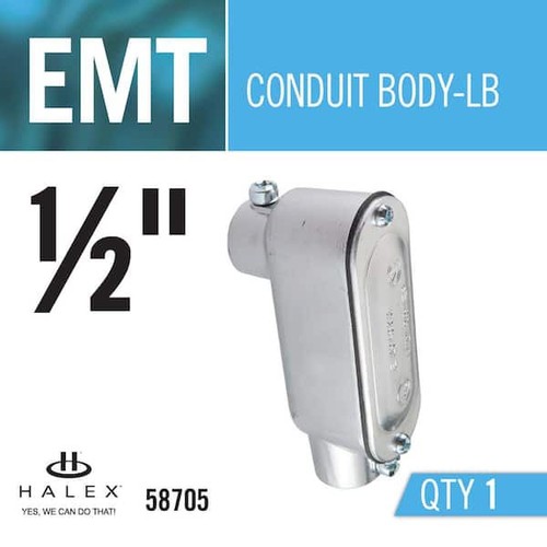 1/2 in. Electrical Metallic Tube (EMT) Type LB Set-Screw Conduit Body ...