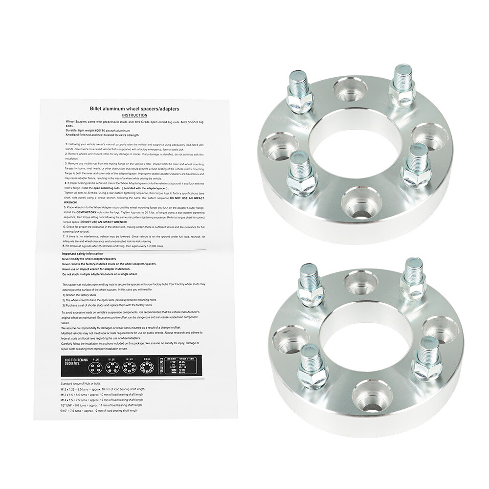 2× 1" 4x4 4x101.6mm Wheel Spacers 1/2"x20 Studs For EZ GO Club Car Golf ...
